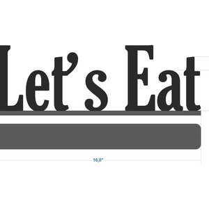 Let's Eat Sign Wooden Kitchen Decoration, LETS EAT Script Wooden ...