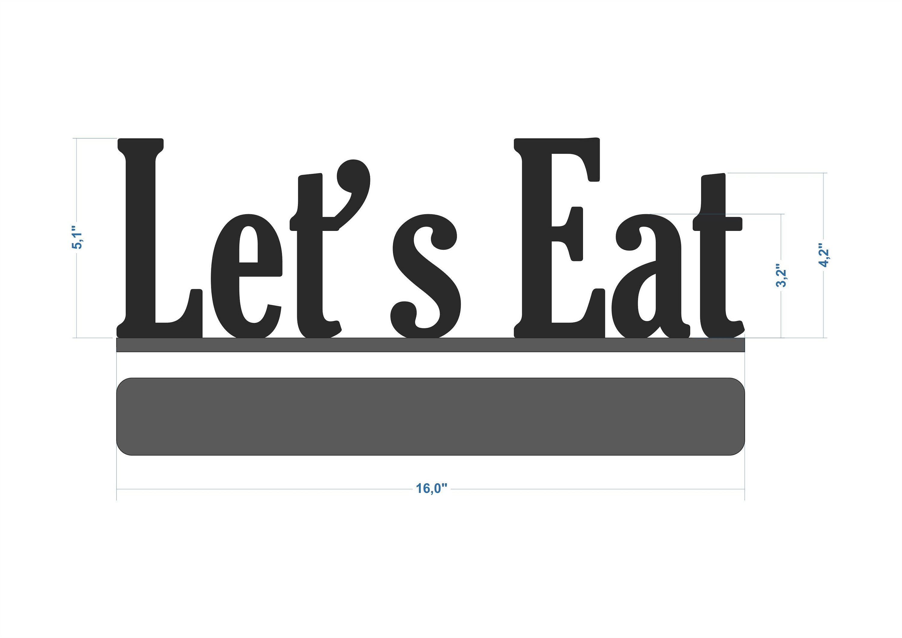 Let's Eat Sign Wooden Kitchen Decoration LETS EAT Script - Etsy Ireland