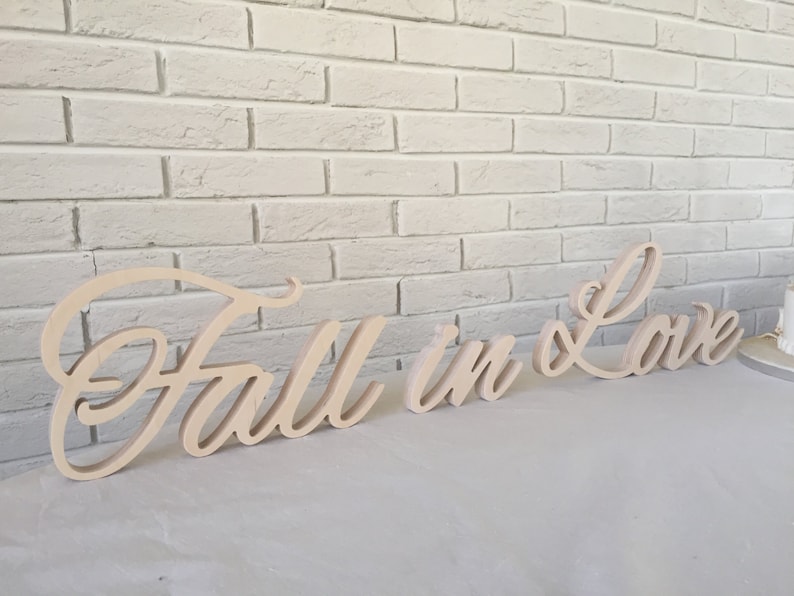 Fall in Love Sign. Love Gold Sign. Lovely Home Decoration. | Etsy