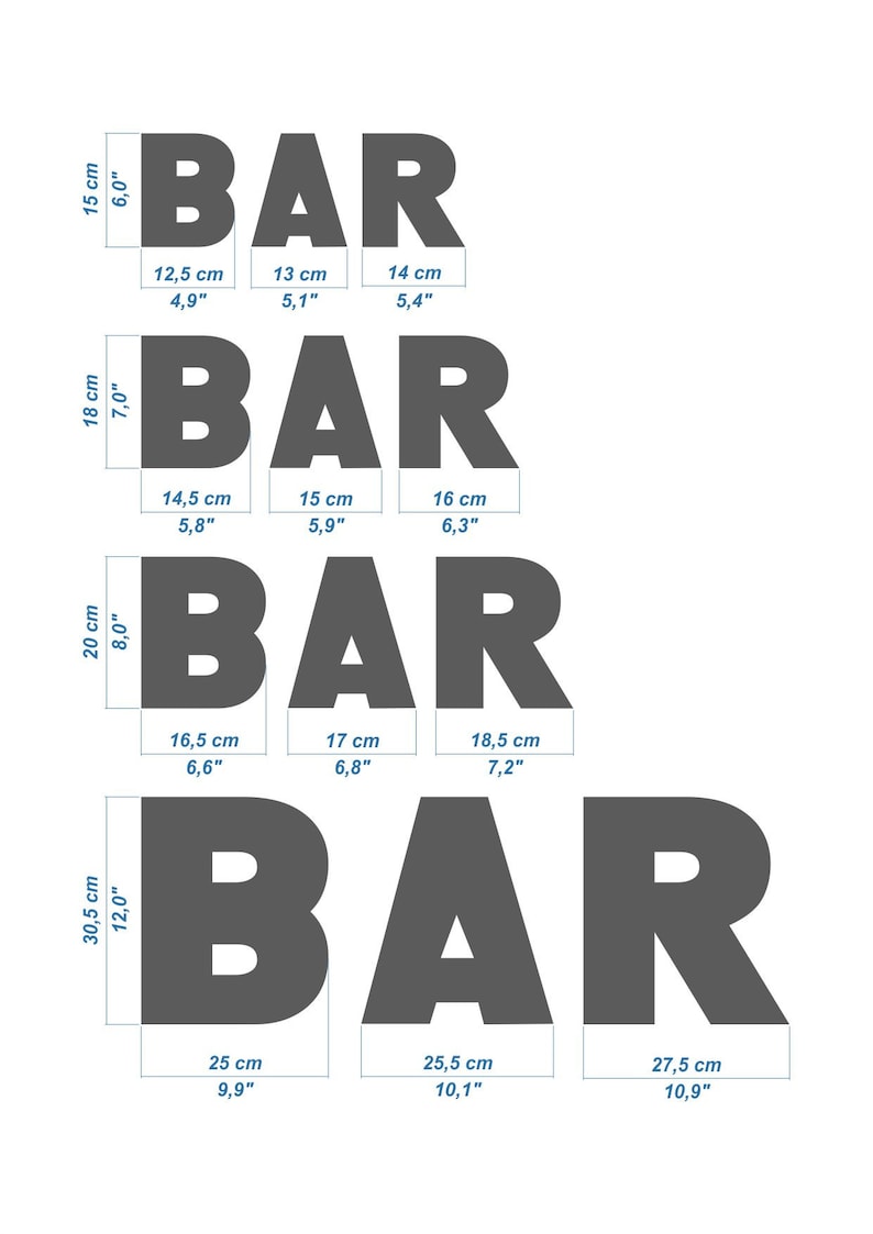 BAR Letters 3D Cutout Wooden Sign Kitchen Decor Sign BAR | Etsy
