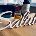 Cheers in Italian SALUTE Sign, 3D Lettering Wooden Script Cutout, Wood ...