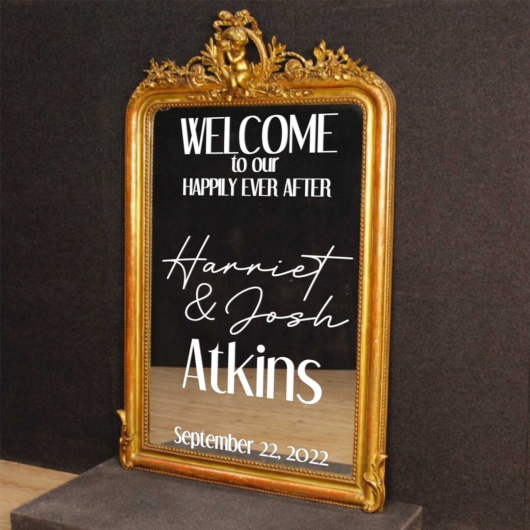 Welcome to Our Wedding Sign, Mirror Decal, Wedding Decal, Welcome ...
