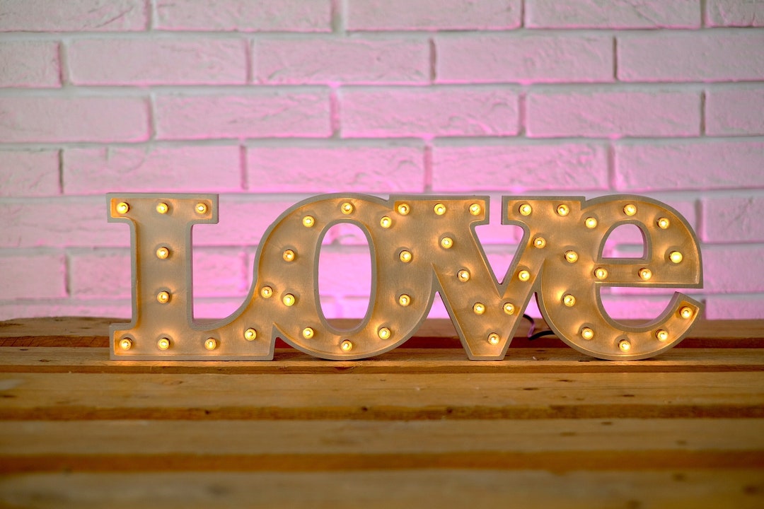 Light up Home Sign, Sign With Bulbs, Retro Marquee Sign, Wooden Marquee ...