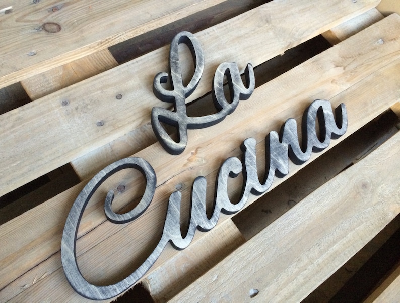 Italian Kitchen La Cucina Rustic Sign Decor Farmhouse Rustic | Etsy