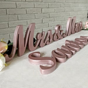 Personalized Mr & Mrs Name Sign Freestanding Family Name Letters ...