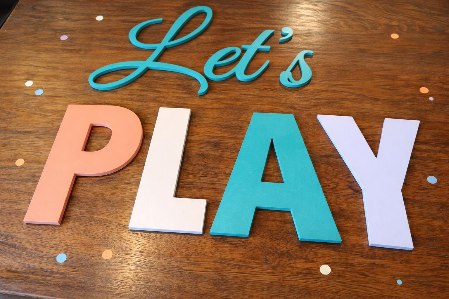 Let's Play Wooden Cutout | Playroom Wall Decor - Etsy