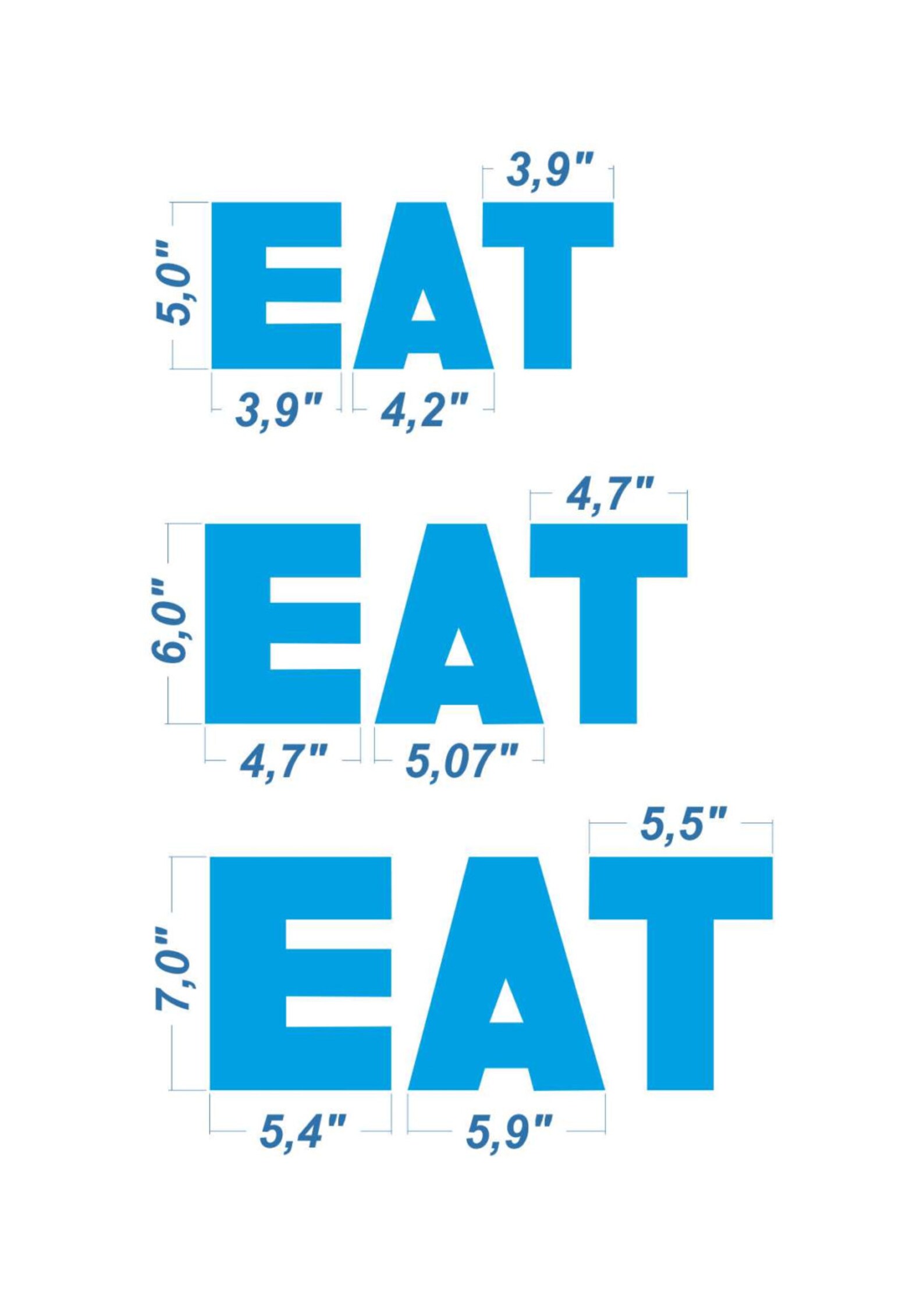 EAT Sign Different Sizes Kitchen Sign Eat Restaurant Sign - Etsy
