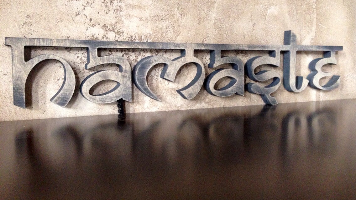 Namaste Sign Yoga Om Meditation Wooden Letters Wooden - Etsy