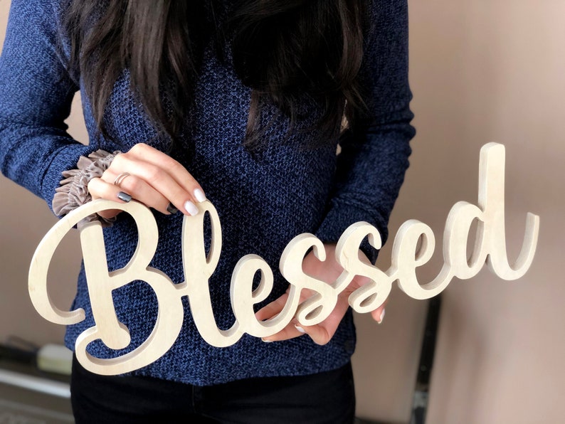 Blessed Wooden Sign Decor Blessed Sign Blessed Sign | Etsy
