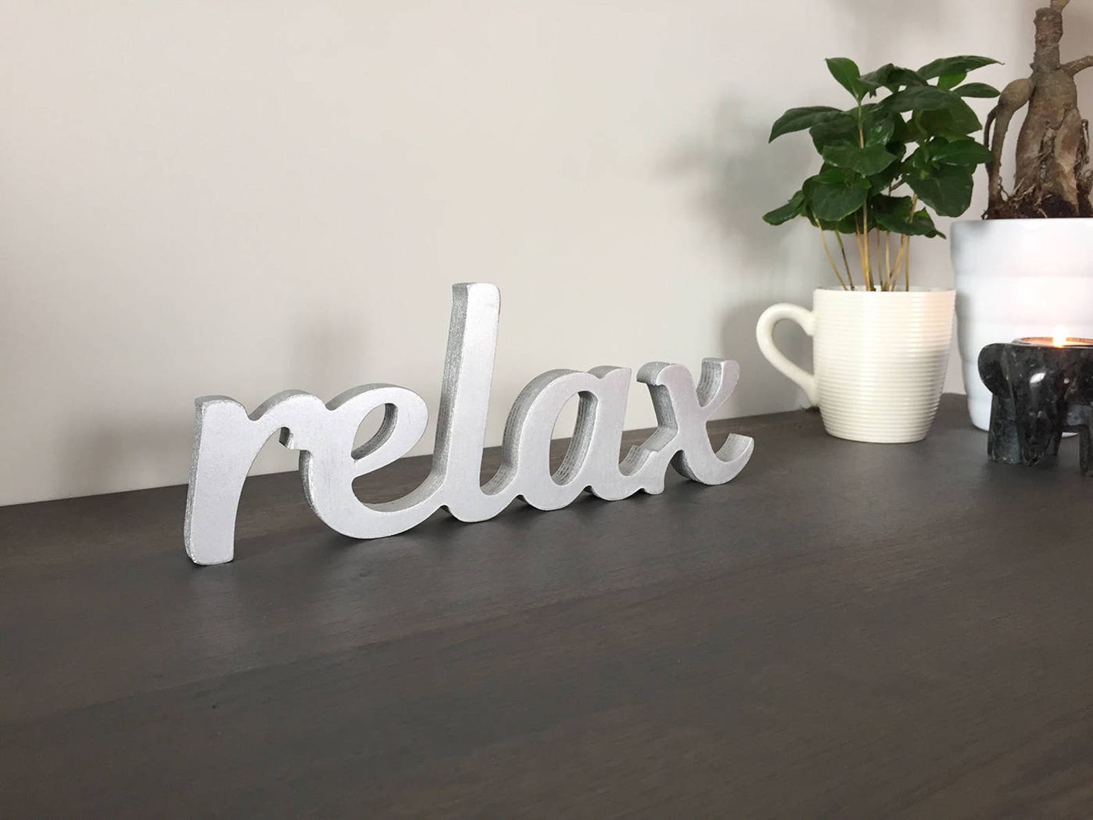 Wooden Cut Sign Relax Positive Word Sign Home Decor Office - Etsy