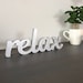 Wooden Cut Sign Relax, Positive Word Sign, Home Decor, Office Workspace ...