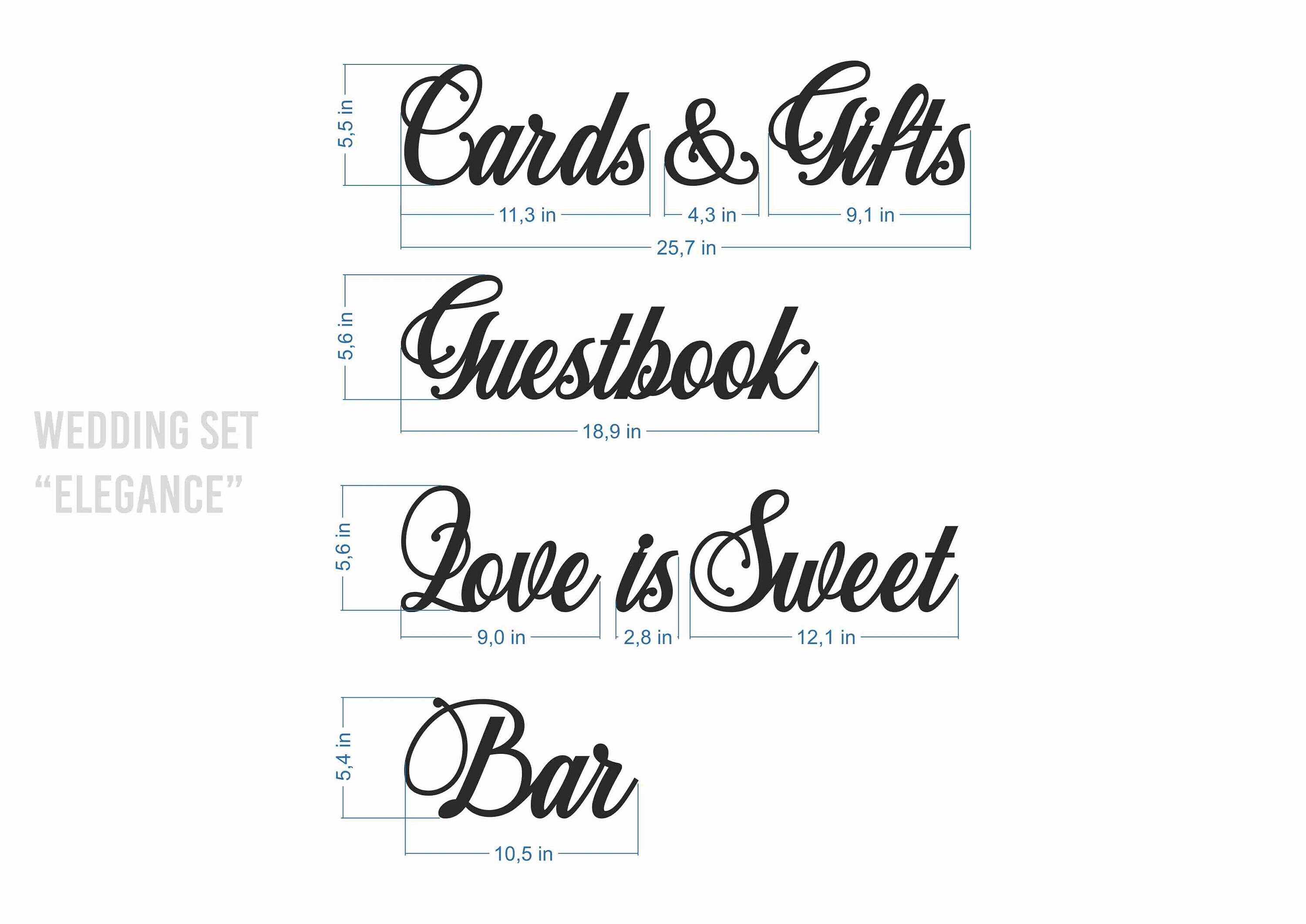 Wedding Reception Set Table Labels Signs Guestbook Sign | Etsy