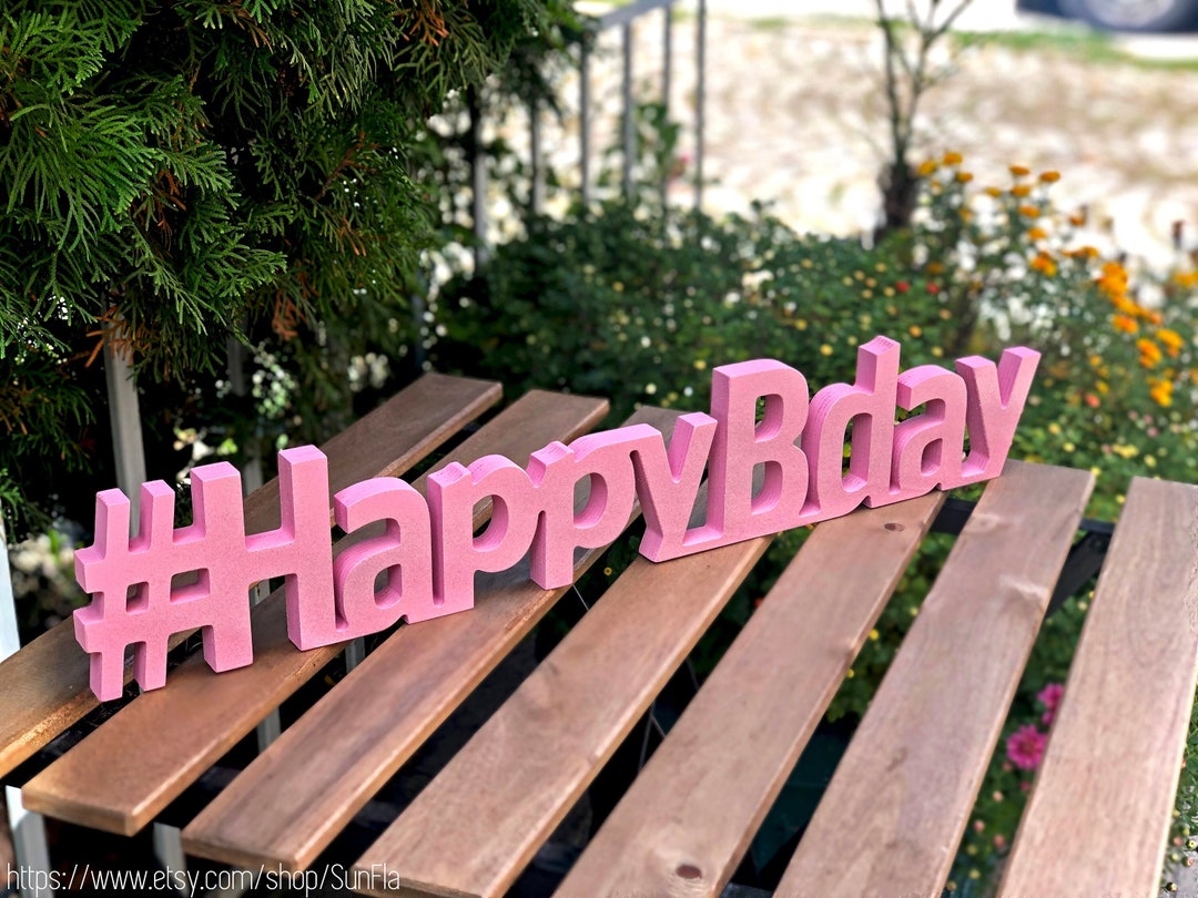 Personalized Hashtag Sign | Custom Hashtag Sign | Freestanding Wooden ...