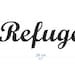 Door Sign Refuge Dark Finished Wood, Wood Sign,cursive Wooden Letters ...