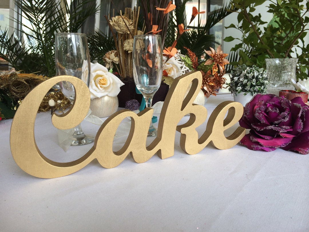 Candy Bar CAKE Sign Script Wooden Letters-unpainted, Painted or Glitter ...