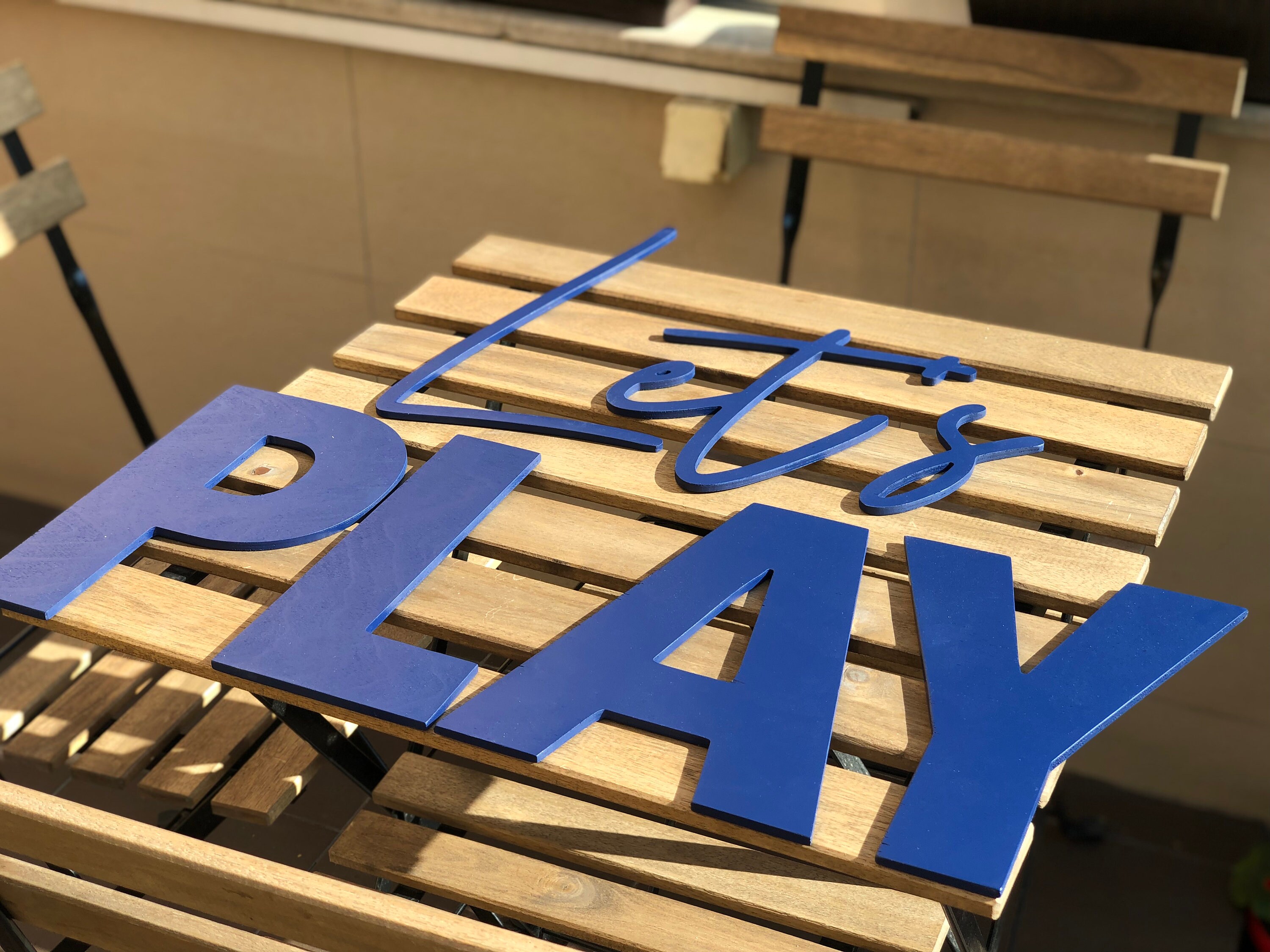 Let’s Play Wooden Wall Sign – Kids Room Decor, Playroom Wall Art ...
