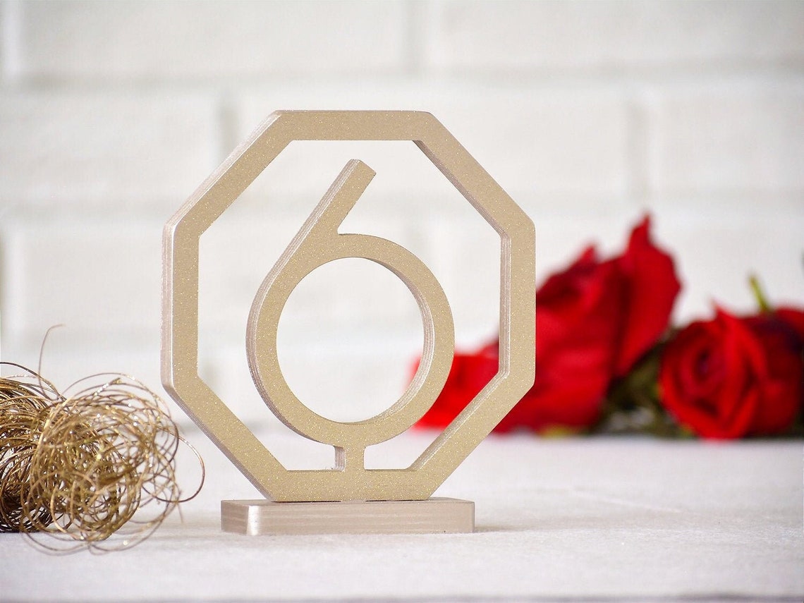 Geometric Wedding Table Numbers on Stands 3D Wedding Numbers - Etsy