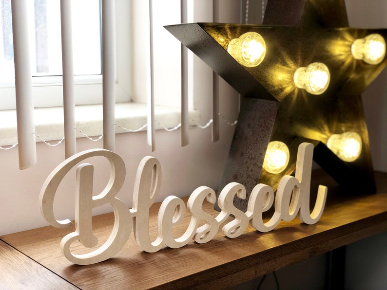 Blessed Wooden Sign Decor Blessed Sign Blessed Sign - Etsy