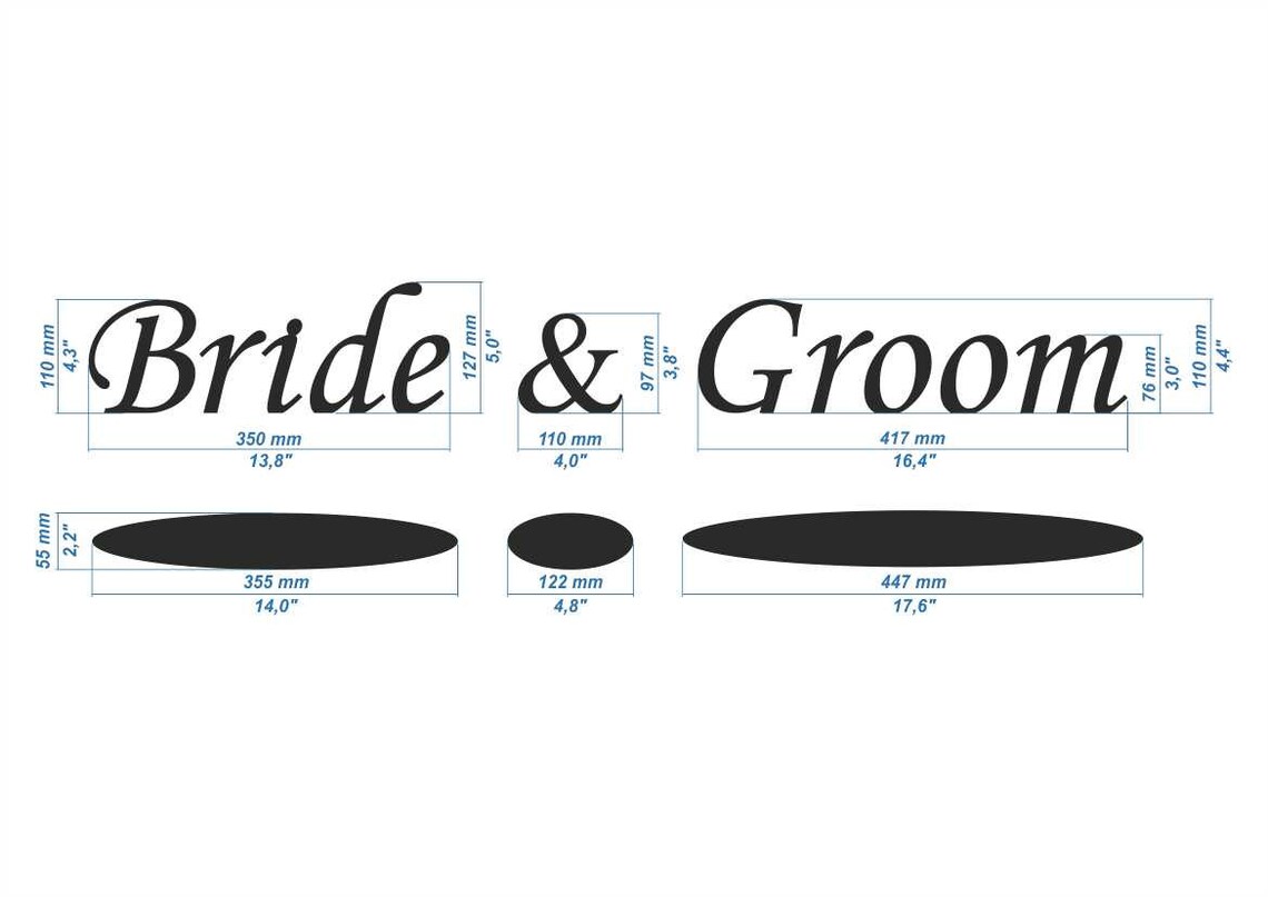 Bride & Groom Wood Sign Wedding Table Decoration Freestanding - Etsy