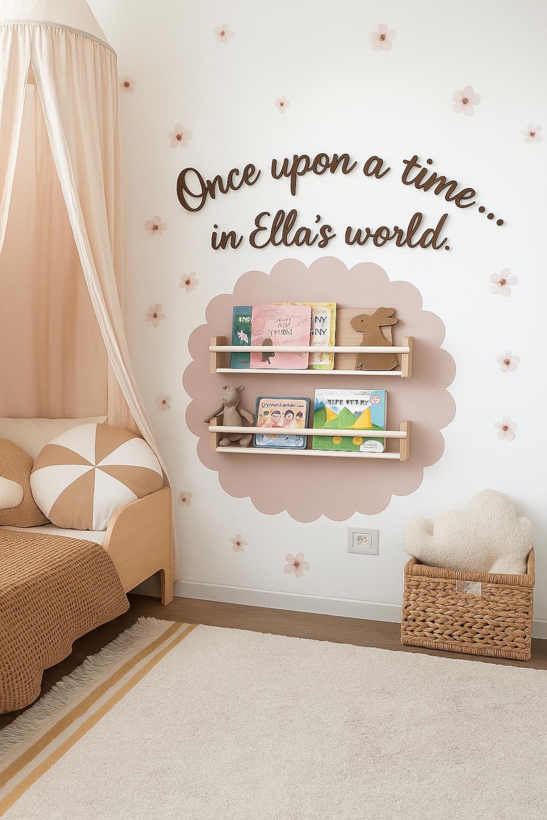 Once Upon a Time Sign With Name | Wooden Wall Sign for Nursery | Custom ...