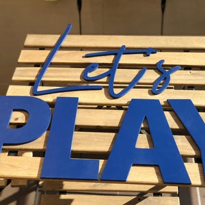 Let's Play Wooden Cutout | Playroom Wall Decor - Etsy
