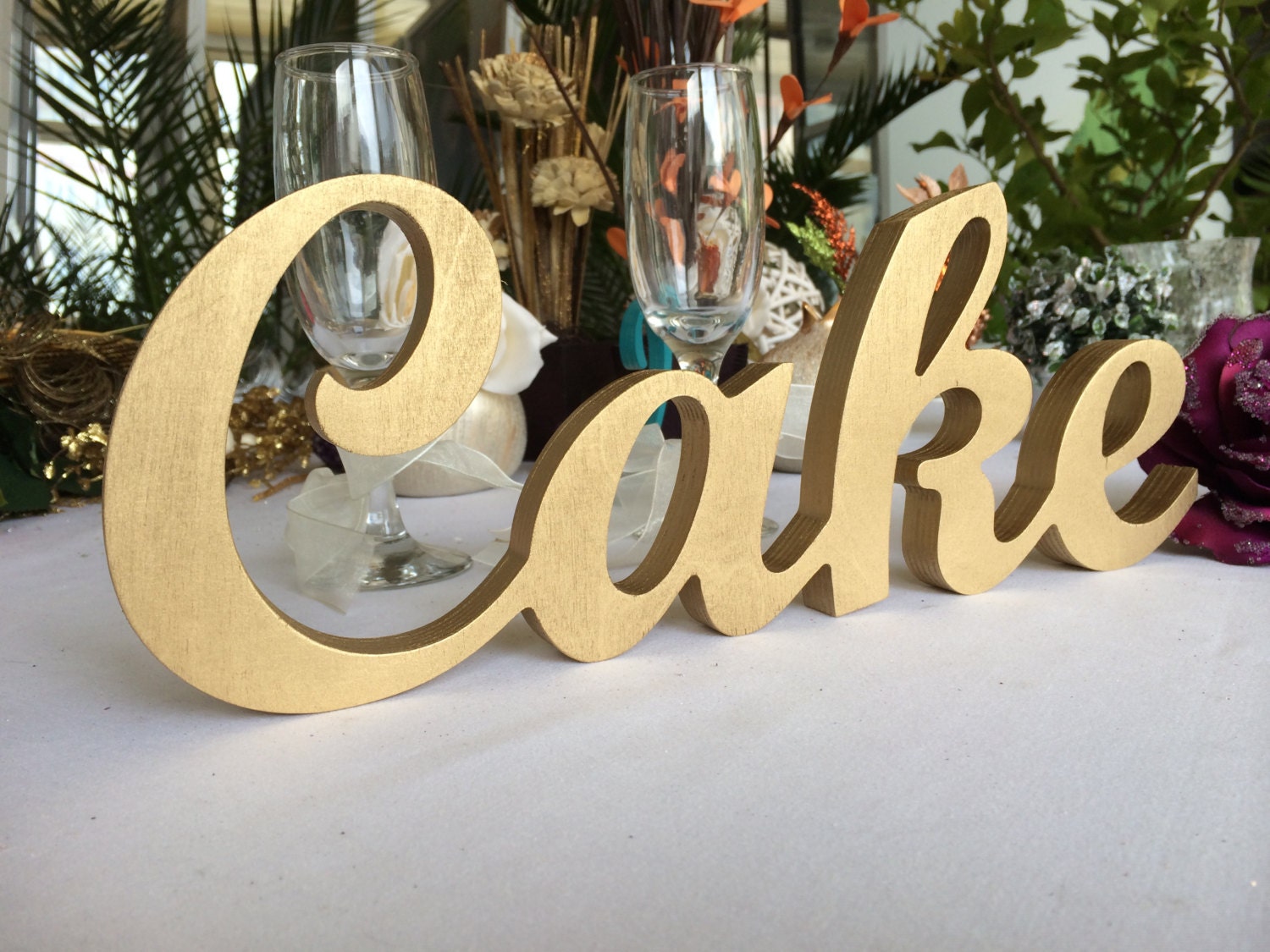 Candy Bar CAKE Sign Script Wooden Letters-unpainted Painted | Etsy