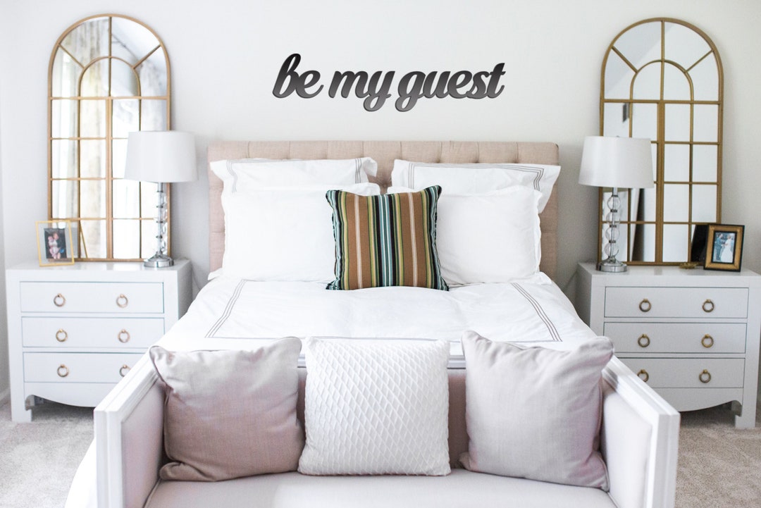 Home Decor Sign be Our Guest Wall Hanging, Guest Room Wall Decor Script ...