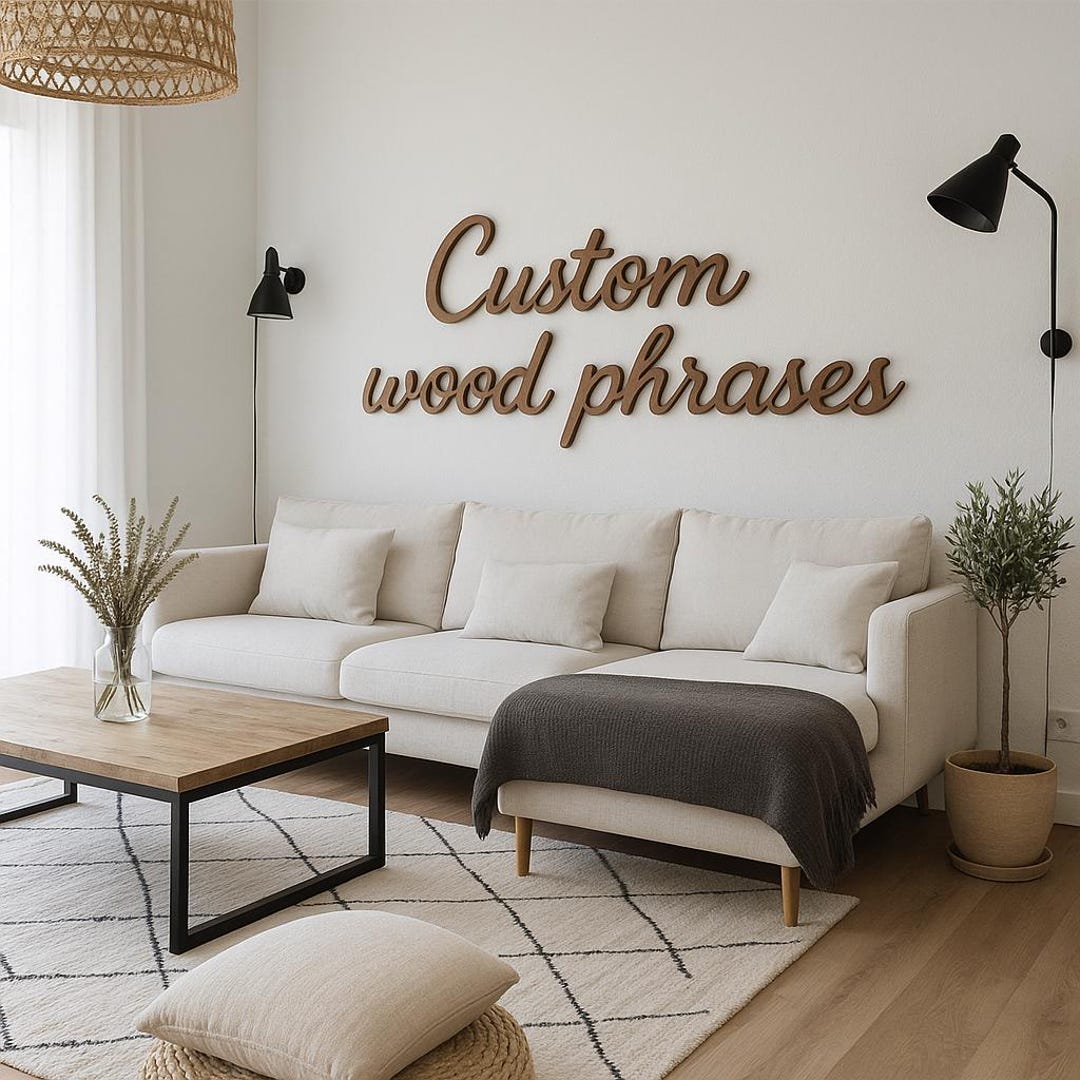CUSTOM WOOD WORDS - Deposit, Custom Wood Phrases, Custom Wall Sign ...