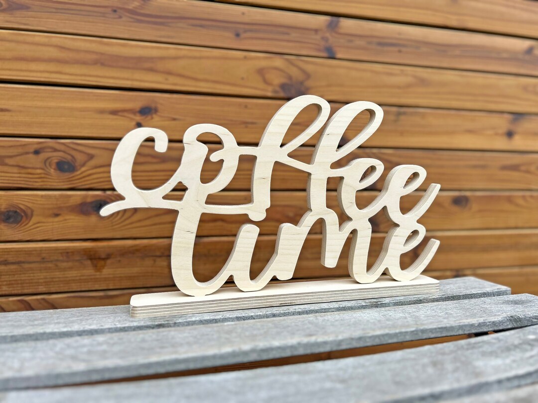 Coffee Sign Home Decor COFFEE TIME Wood Script Wood Sign Wooden Letter ...