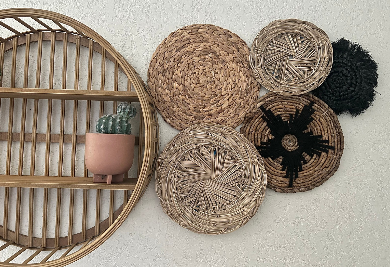 Black Star Boho Bohemian Basket Wall Decor Art Woven - Etsy