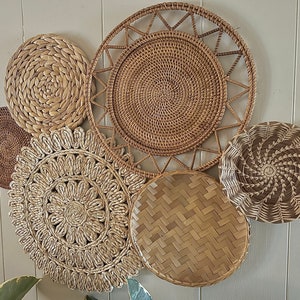 Sunburst Boho Bohemian Basket Wall Decor, Set of 6 Baskets - Etsy