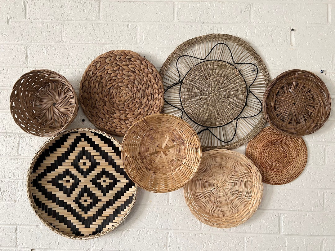 Bohemian Boho Basket Wall Arrangement Set of 8 Baskets - Etsy