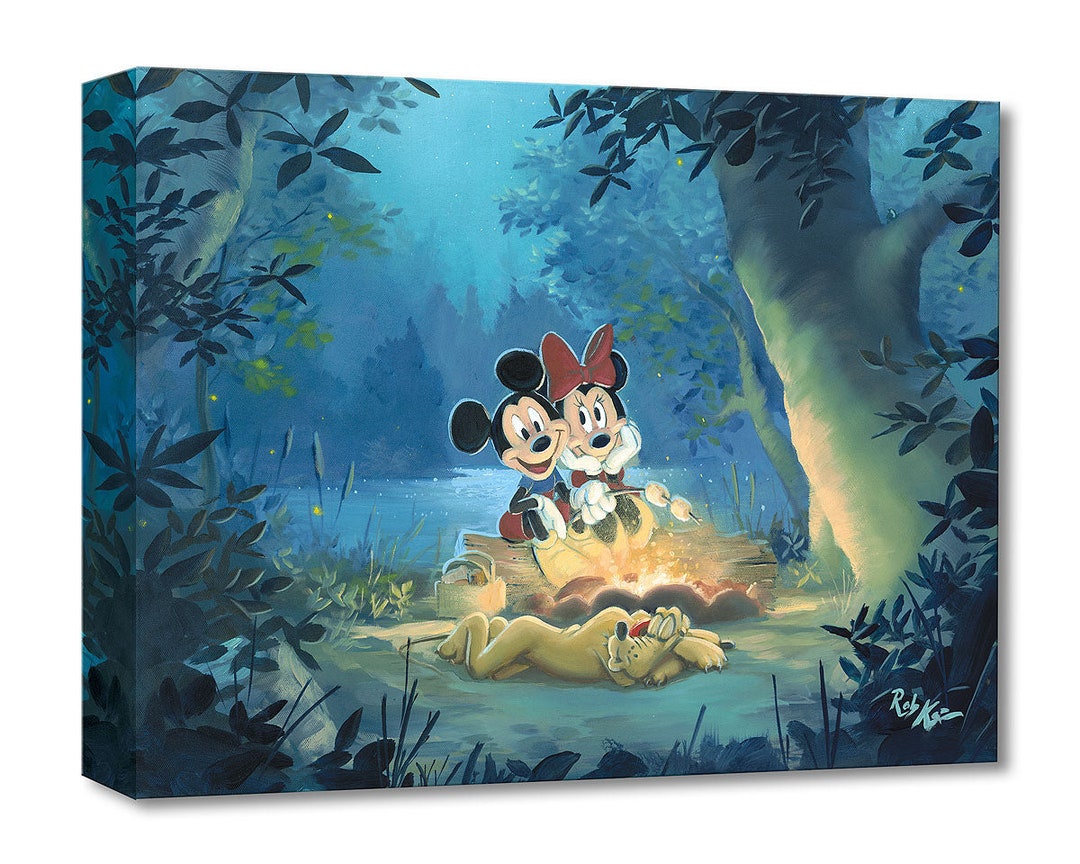 Mickey Mouse Minnie Mouse Camping Walt Disney Fine Art Rob Kaz Limited ...
