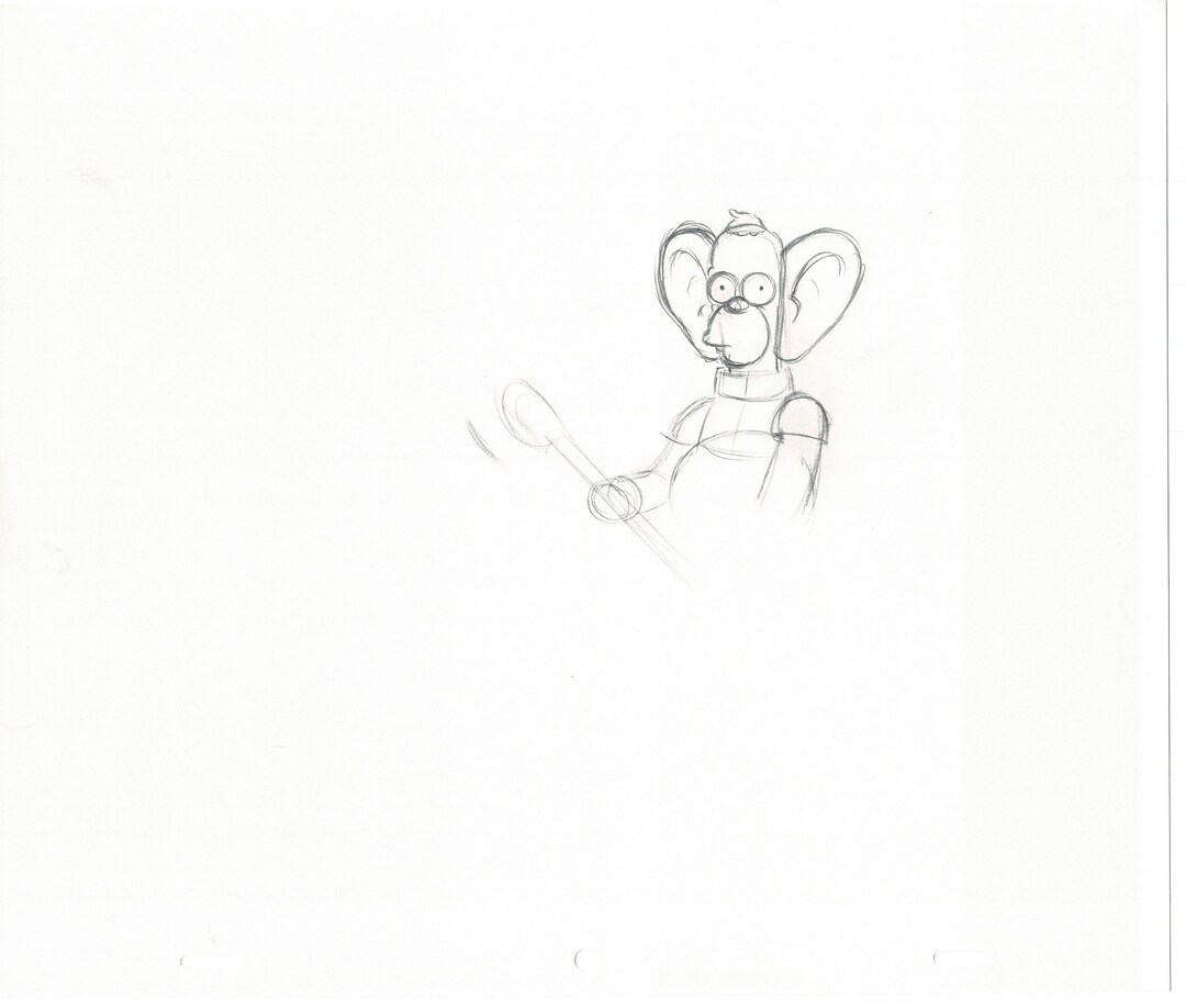 The Simpsons Krusty the Clown Production Animation Cel Drawing Fox From ...