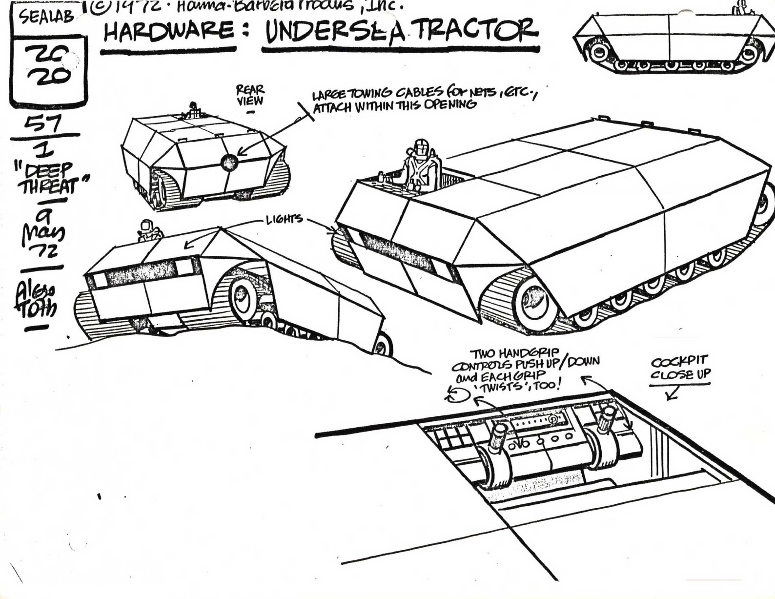 Alex Toth Sealab 2020 1972 Model Sheet Copy From Hanna Barbera Tractor ...