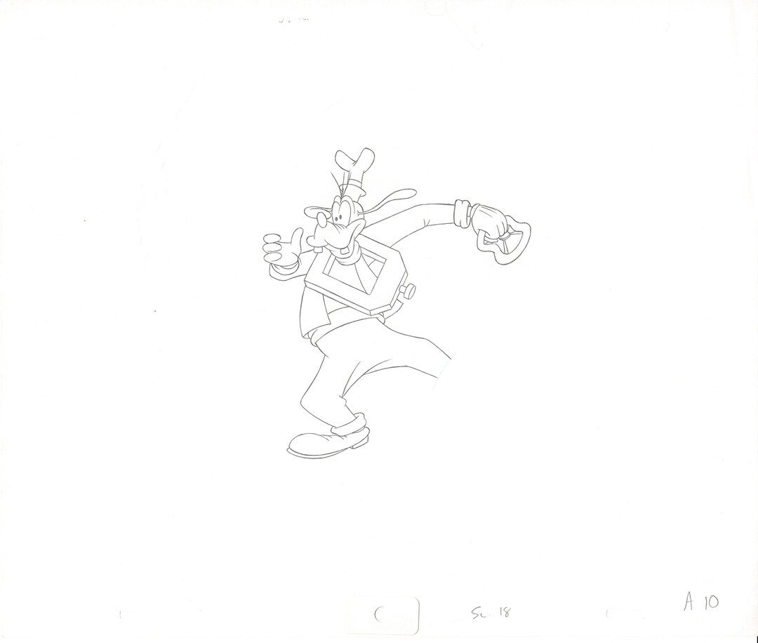 GOOFY Original Production Animation Cel Drawing From Walt - Etsy