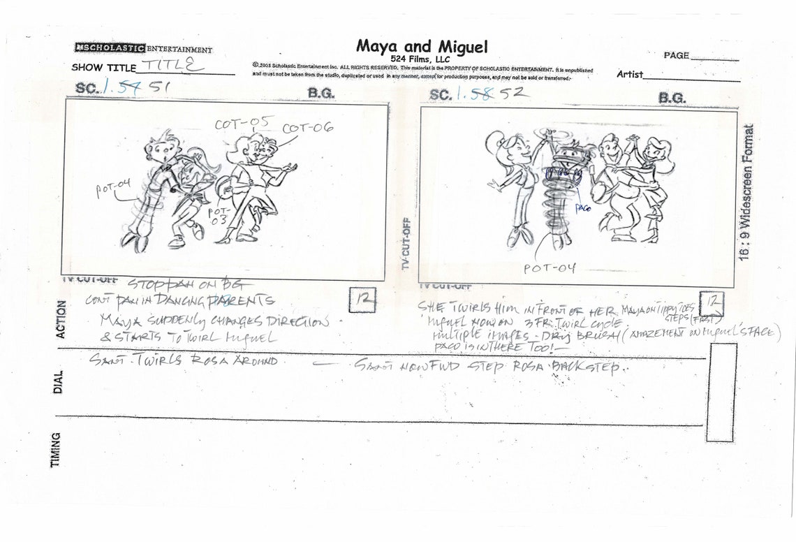 Maya and Miguel OPENING Original Production Animation Storyboard PBS ...