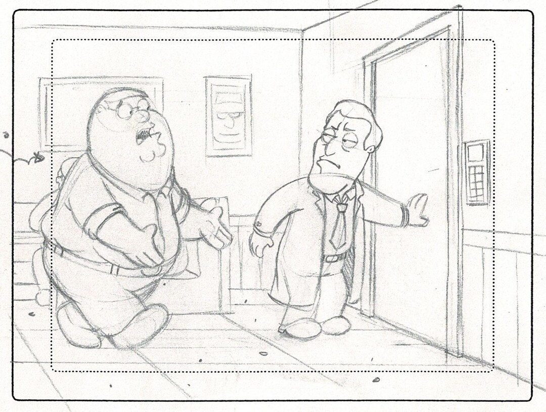 Family Guy Peter Griffin Hand-drawn Production Animation Storyboard FOX ...