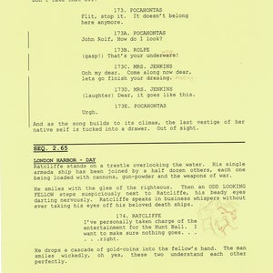 Pocahontas 2 Walt Disney Production Script Copy With Drawings 1996 ...