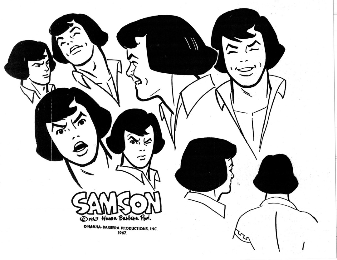 Alex Toth Samson Model Sheet Copy Lot 40 Pages of 1967 Cartoon Hanna ...