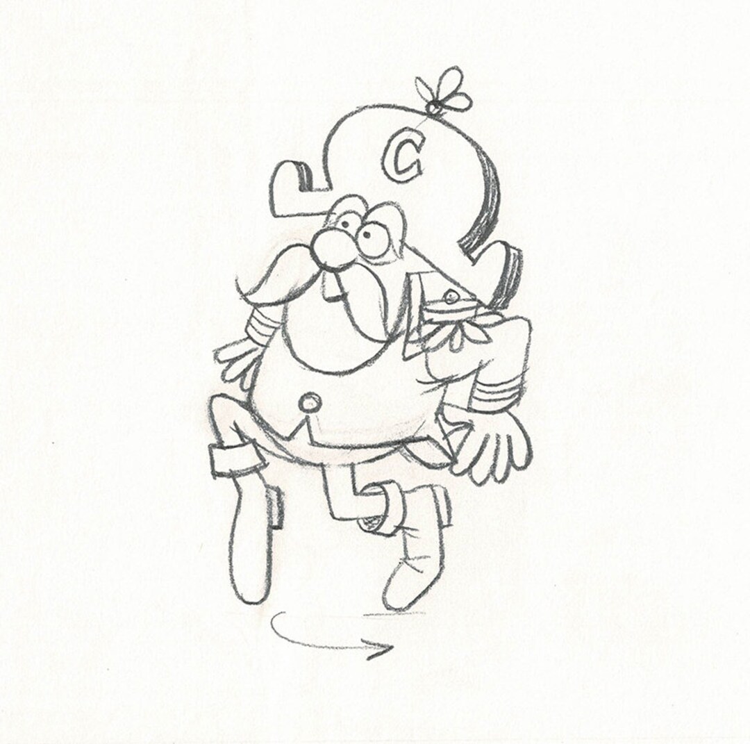 Captain Crunch JAY WARD Commercial Animation Cel Layout Drawing Rocky ...