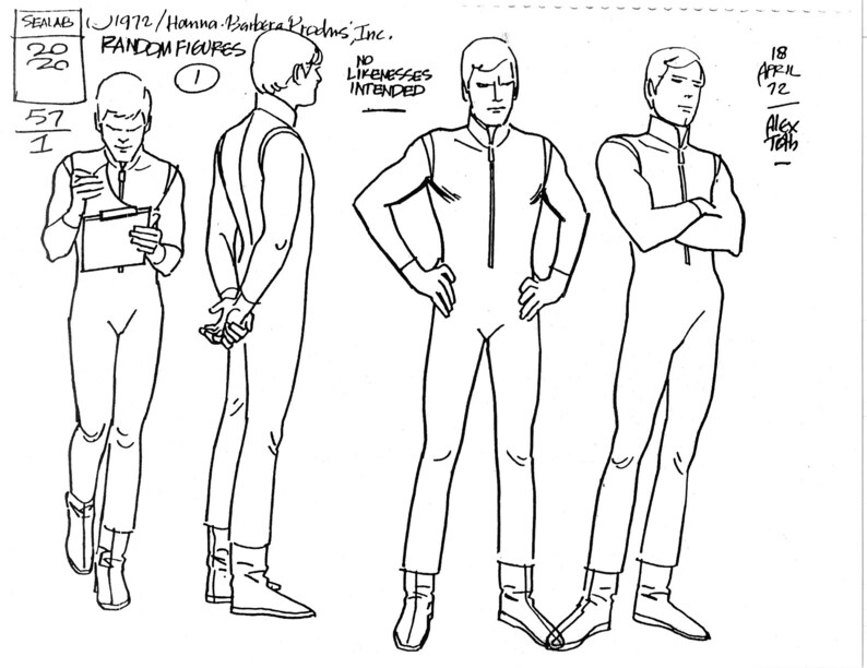 Alex Toth Sealab 2020 Model Sheet Copy Lot of 39 Pages of the Cartoon ...