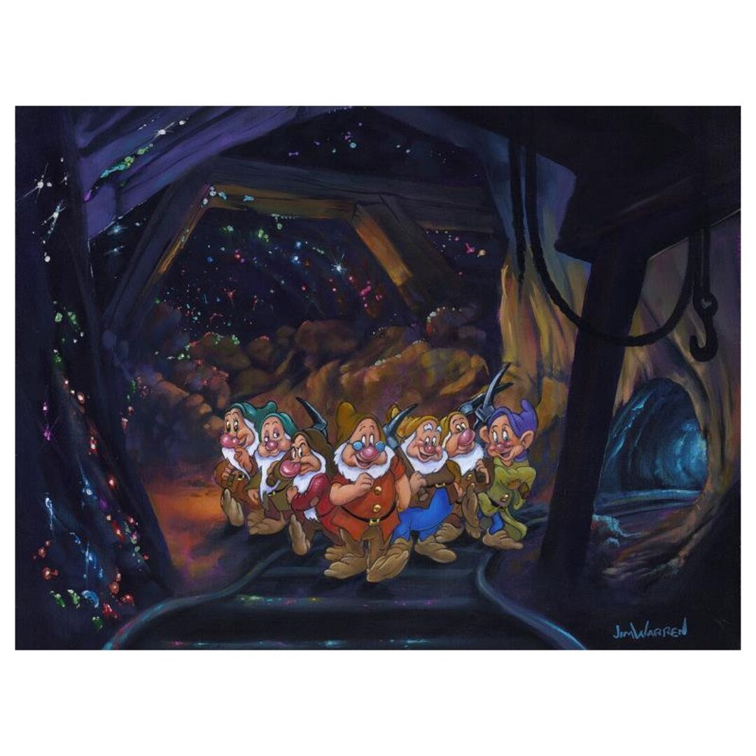 Snow White and the Seven Dwarfs Walt Disney Fine Art Jim Warren Signed ...