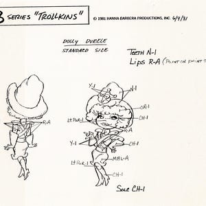 Trollkins 1981 Production Model Sheet Copy Lot of 12 Pages From Hanna ...