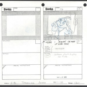 Star Wars: Ewoks Season 1985 Original Production Pencil Animation ...