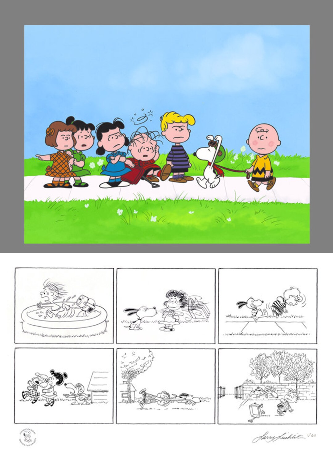 PEANUTS the Jig's up Collared Again Limited Edition of 68 Animation Cel ...