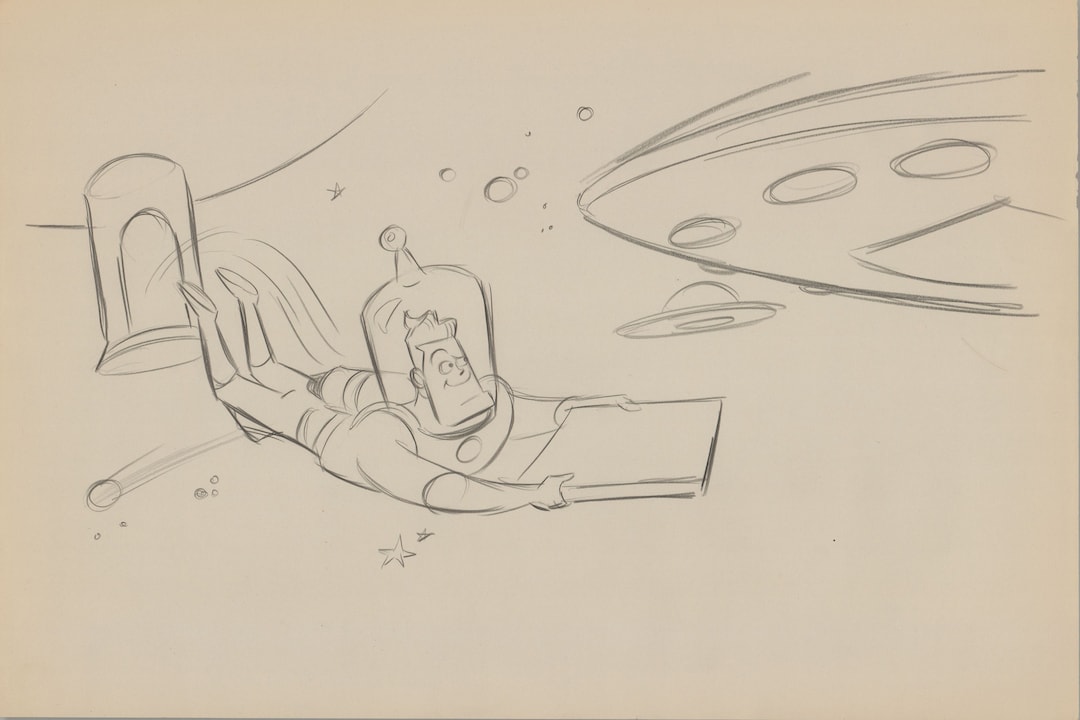 Walt Disney Meet the Robinsons Original Book Page Illustration Drawing ...