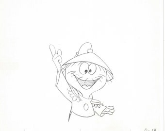 Quisp and Quake Quunchy Jay Ward Animation Cel Drawing Rocky Bullwinkle ...