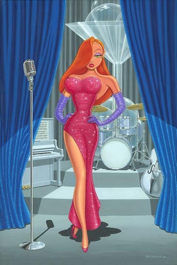 Who Framed Roger Rabbit Jessica Rabbit Walt Disney Fine Art Etsy