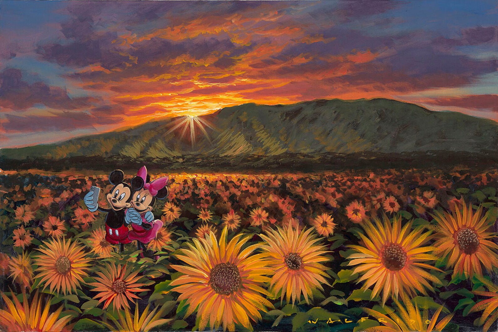 Mickey Mouse and Minnie Mouse Walt Disney Fine Art Walfrido Garcia ...